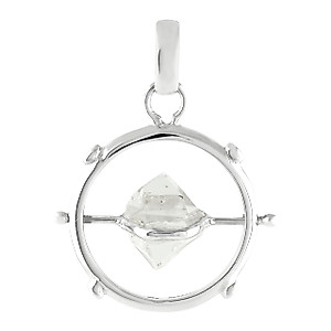 Starborn Herkimer Diamond Spinner Pendant in Sterling Silver