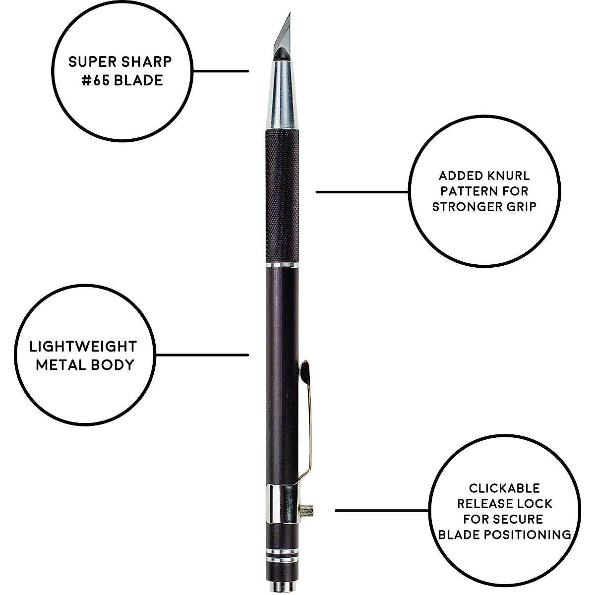 Excel Blades K47 Hobby Knife with Pocket Clip, Executive Retractable Craft Knife