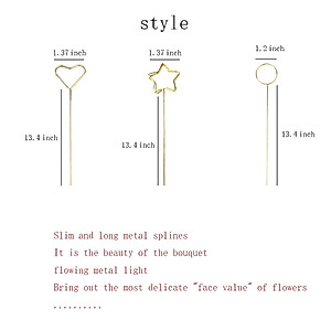 Bairdish 30 Pcs Gold Metal Floral Place Card Holder, 13.4 Inch Hearts Clip Flower Card Holder, Gift Card Tree Bouquet Stands for Diy Cake Vase Photos Wedding Party Birthday Table Number Holders