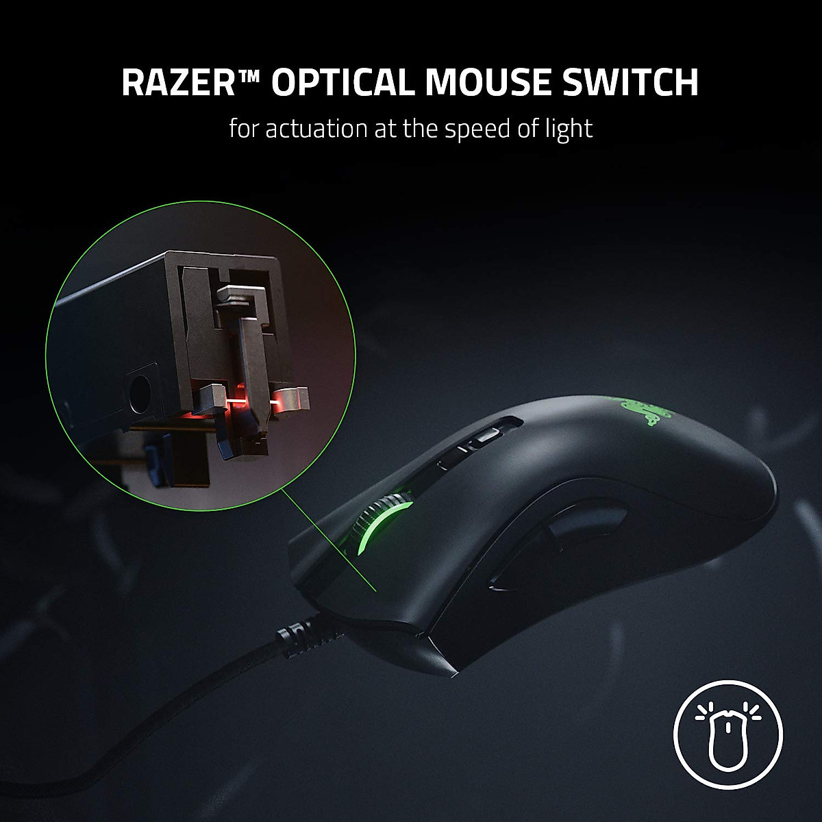 Razer DeathAdder v2 Ergonomic Wired Gaming Mouse Chroma RGB Lighting Programmable (Renewed)