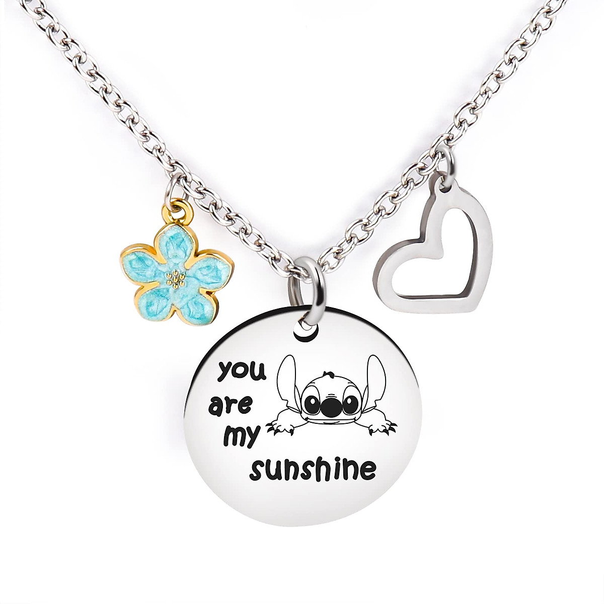 ZZLTAWS Stitch Necklace for Girls Women, Ohana Inspired Necklace Stitch Birthday Necklace Gifts, The Best Gift for Daughters、Granddaughters、Nieces, and Stitch Lovers (To My Daughter)