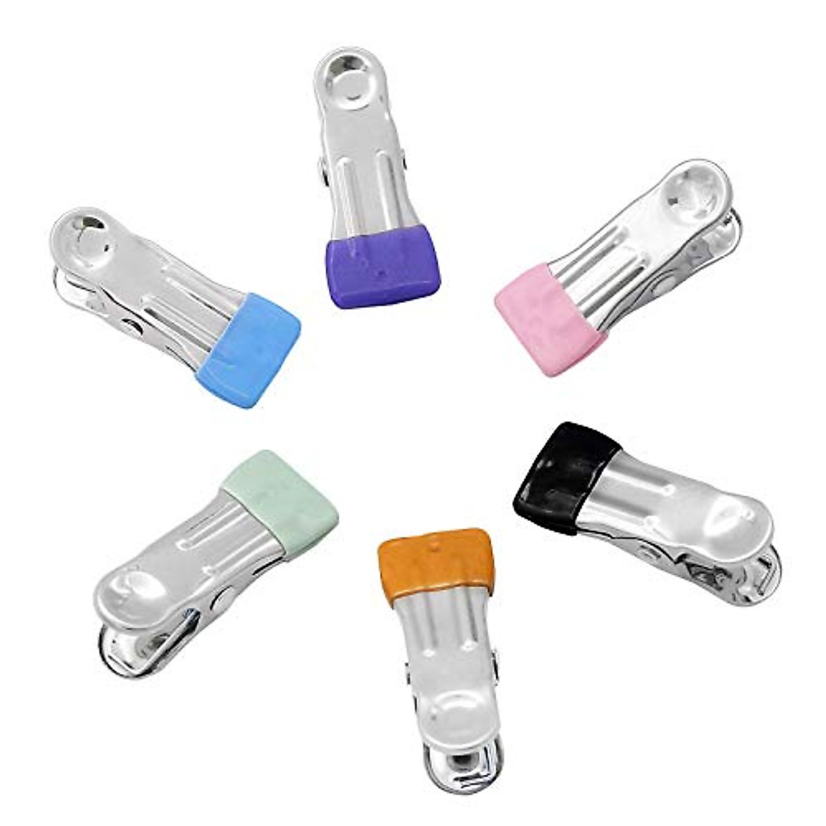 Coideal Colored Clothespins, 30 Pcs Utility Clothes Pins, Multicolor Stainless Steel Metal Sock Clips for Clothesline