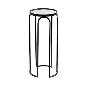 Kate and Laurel Pomeroy Modern Contemporary Glam Metal Drink Table for Display and Home Décor, 11x11x24, Black