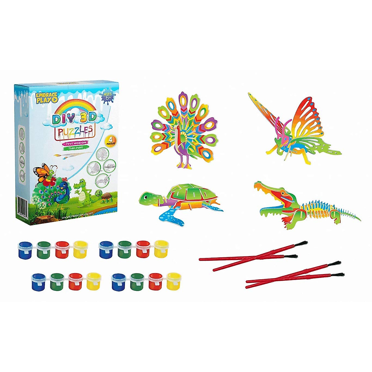 EMBRACE PLAY 3D Puzzles Set of 4| Adult Crafts | Arts and Crafts for Kids | Cool Cheap Stuff | Art Gifts | Arts and Crafts | DIY Kits for Teens - Hobby-Model-Figure-Building-Kits