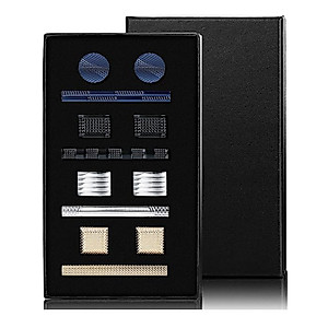 Jstyle Father Day's Gift for Dad Tie Clip and Cufflink Set for Mens Tie Bar Clips Cufflinks Shirt Wedding Business with Gift Box