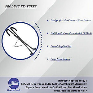 HeuroFosh 45497A1 Exhaust Bellows Expander Tool for Mercury Marine MerCruiser Stern Drive Alpha 1 Bravo 1 and 2 MC-1 R-MR and Blackhawk drive units 8M0096108 Sierra 18-9847