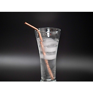 Set of 4 - Bent Pure Copper Drinking Straws in Black Velvet Bag with Cleaning Brush. Part of the 1897 Collection from Cuyahoga Copper