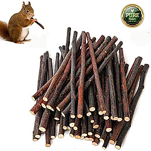 500g Organic Apple Sticks for Rabbits Wood Tree Branches Pet Snacks Chew Toys Branch for Guinea Pigs Chinchilla Squirrel Bunny Hamster Small Animals Teeth Grinding
