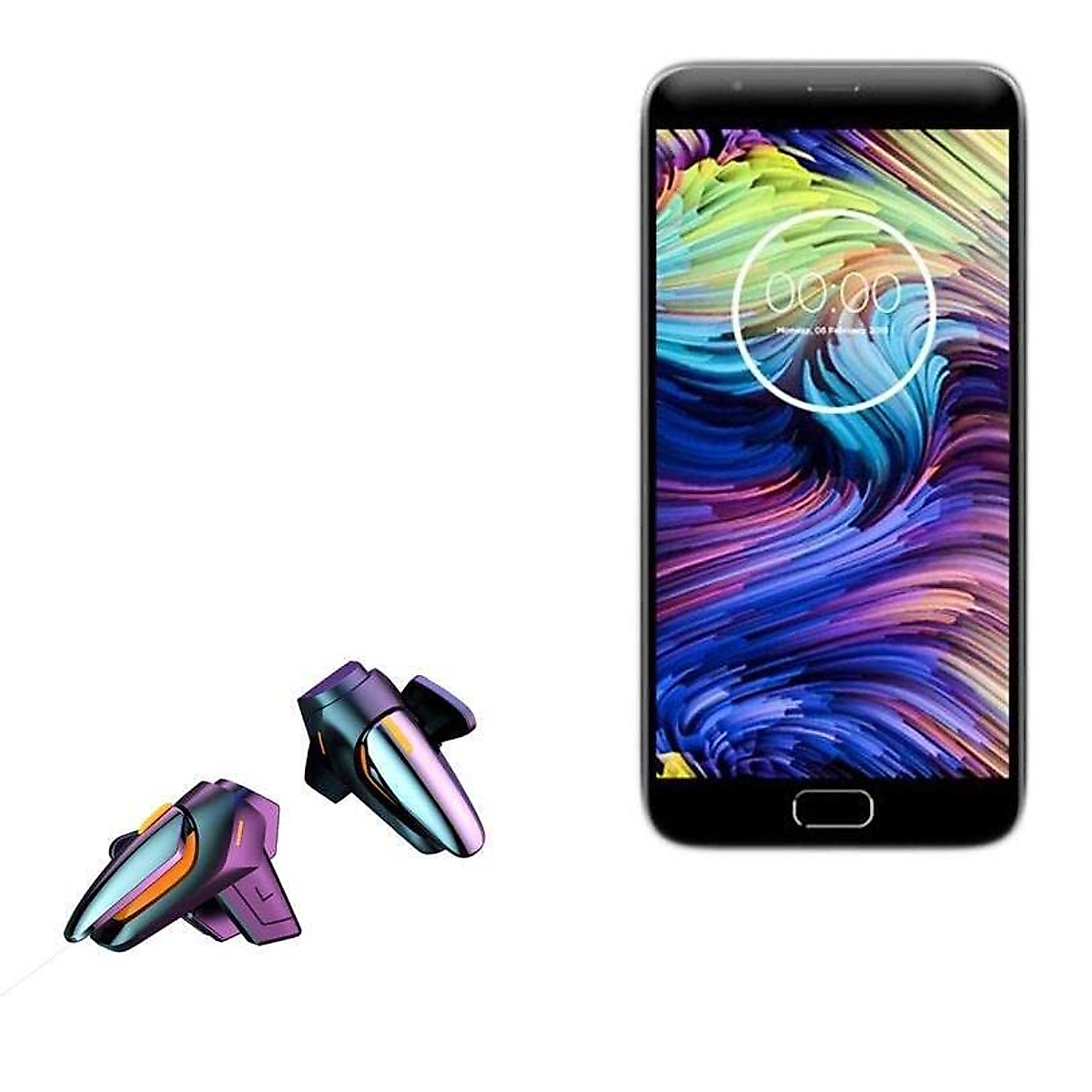 BoxWave Gaming Gear Compatible with Sharp R1S - Touchscreen QuickTrigger, Trigger Buttons Quick Gaming Mobile FPS for Sharp R1S - Jet Black