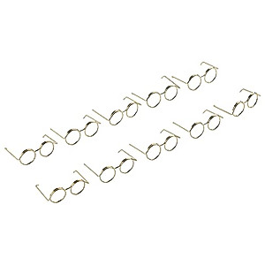 Paper Clip, 10Pcs Metal Rose Golden Small Eyeglass Shape Bookmark for Fixing Card Book File for Office Home School Supplies