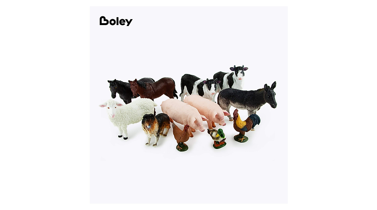 Boley Farm Animal Figures - 12 Pack | Realistic Toys