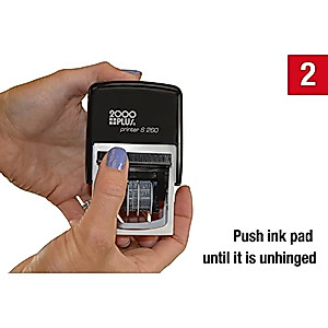 2000 PLUS 065005 Economy Message Dater, 4 Messages, Red/Blue, 1 3/4 x 15/16