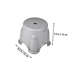 Amosfun Non-Slip Stool Stool Foot Stool Portable Step Stool Bathroom Anti-Skid Stool Adjustable Footstool Potty Stool for White Stool Bathroom Stool Grey