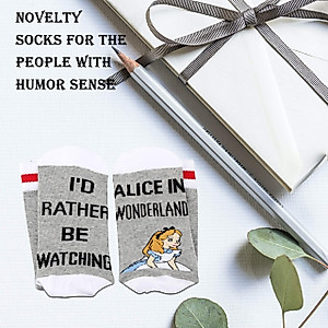 2PAIRS Novelty Alice Movies Inspired Socks For Movies Lovers Birthday Gifts