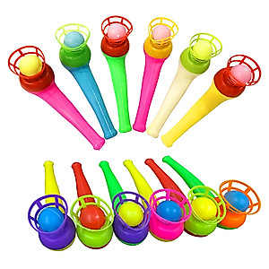 PPXMEEUDC 30PCS Ball Blowing Toy Floating Blow Pipe Balls for Kids Boys Girls Toys Blowing Ball Party (Random Color)