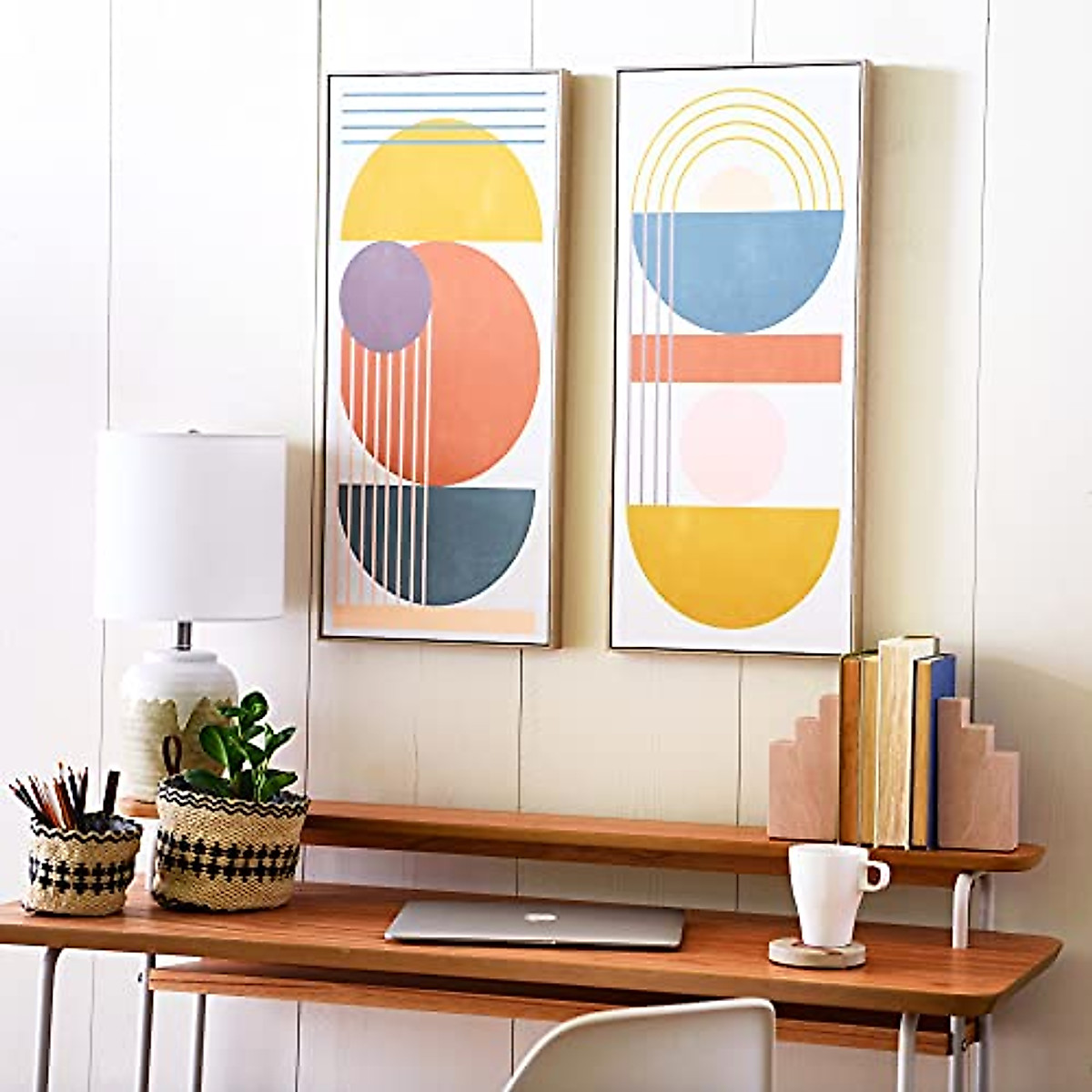 Main + Mesa Woven Jute Baskets with Liner, Black/Cream, Set of 2 Sizes