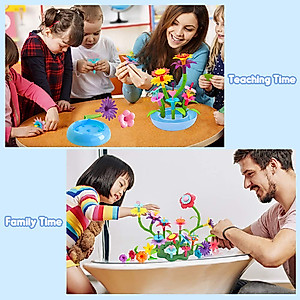 GAMZOO Flower Garden Building Toys Girls Birthday Gifts for 3 4 5 6 Year Old Toddlers STEM Arts and Crafts (150pcs)