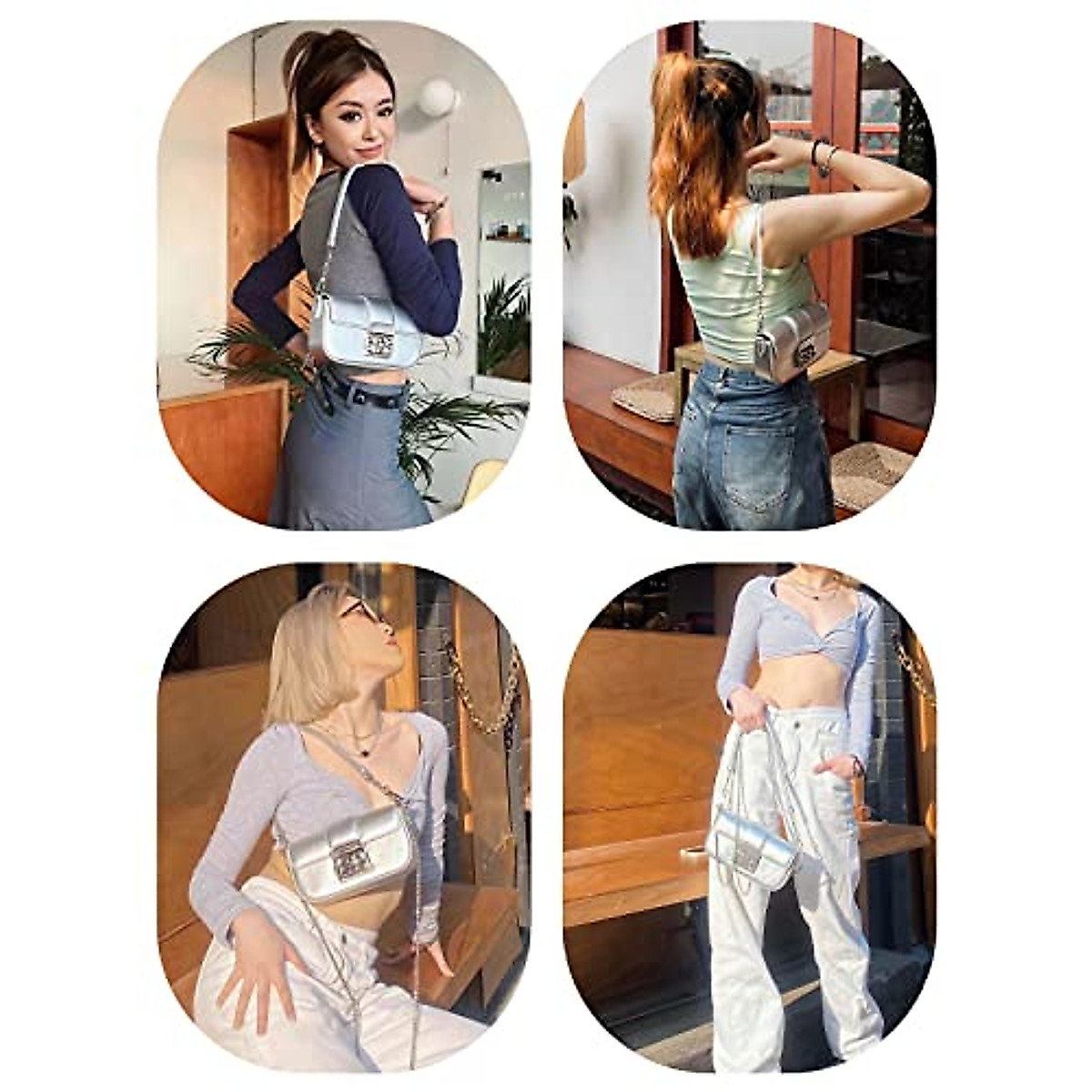 FONETTOS 90s Shoulder Bags Women, Trendy Handbag Girls Chic Style Crossbody Clutch Purse Fashion