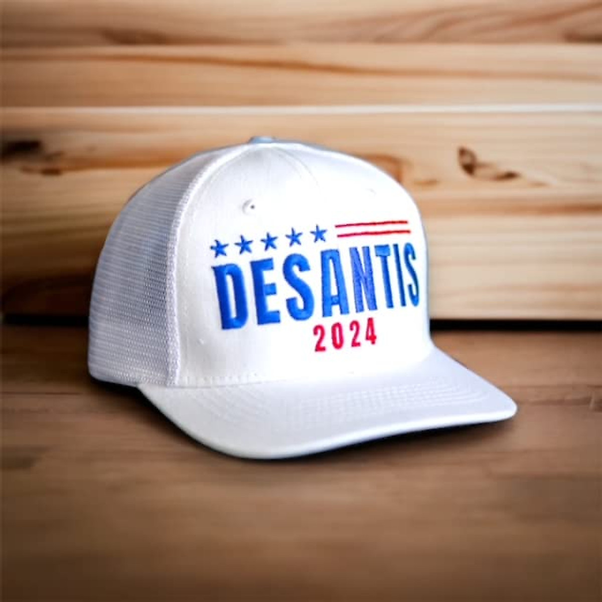 Ron Desantis for President 2024 Trucker Hat | Great One Size Fits Most Unisex Mesh Cap Printed in The USA (White)