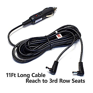 EDO Tech 11' Compatible Car Charger Adapter Power Cord for NAVISKAUTO 9" 10" 12" PD1023B PD01-10002 BP-CH1014B-13A Dual Screen Portable DVD Player