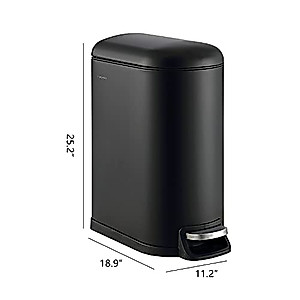 happimess HPM1010B Roland 10.6-Gallon Step-Open, Black Home, Office, Kitchen Trash Can