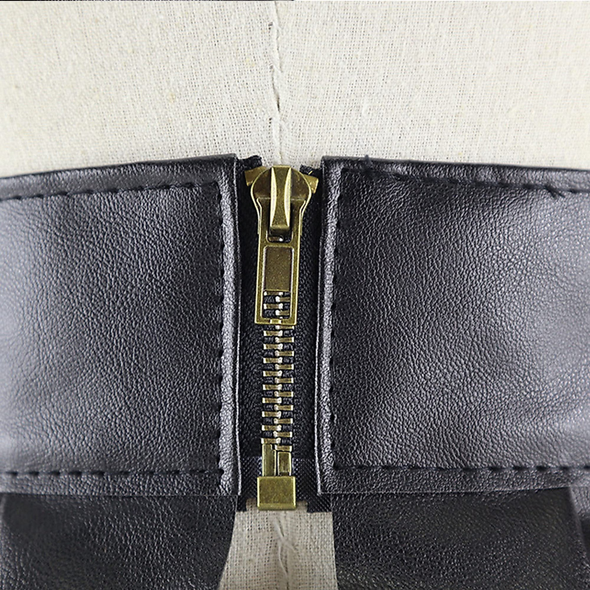 Sun Kea Women's Dress Belt PU Leather Pleated Fashion Stretchy Peplum Cinch Belt Skirt Style Elastic Wide Waistband