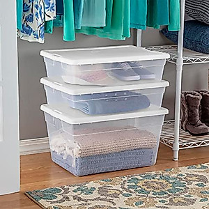 Sterilite 28 Quart Multipurpose Plastic Closet or Under Bed Storage Container Totes for Home or Office Organization, Clear (30 Pack)