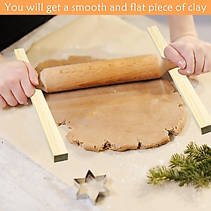 10Pcs Pottery Teaching Rolling Mud Stick Guide, Wooden Clay Rolling Pin for Clay Tools, Pottery Tools with Clay Slab Roller & Clay Guides Sticks, Ceramic Tools for Pottery Fixing Clay Thicknesses