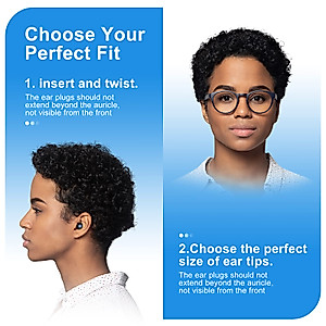 Ear Plugs for Sleeping Noise Cancelling - Soft Silicone Reusable Earplugs Hearing Protection Noise Reduction Ear Plugs for Sleep, Snoring, Concerts, Studying, Noise Sensitivity & Flights - 27dB Black