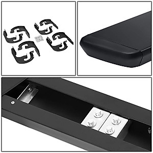 DNA Motoring STEPB-ZTL-8238-SSBK 5 Inches Wide Powder Coated Side Step Nerf Bar Running Boards Compatible with 2004-2014 Ford F150 Super Cab