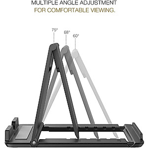 MoKo Phone/Tablet Stand, Foldable Desktop Holder Fit with iPhone 16/Pro/Pro Max/Plus, iPhone 15/Pro/Pro Max/Plus, iPhone 14/Pro/Pro Max/Plus, iPhone 13/Pro/Pro Max/Plus, Steam Deck, Black (Large)