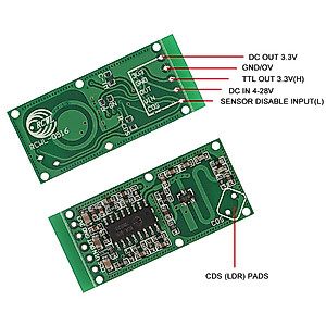 Aitrip 8pcs Microwave Radar Sensor RCWL-0516 Switch Module Human Board Induction Board Detector 5-7M Detection Distance 4-28V Compatible with Arduino Raspberry PI,Human Rat Cat Detector