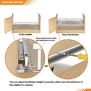 SANNO Expandable Pull Out Drawer Organizer and Storage, Cabinet Pots Pans Organizer Sliding Shelf Under Sink Shelf, Expandable Slide Out Shelves for Home, Kitchen, Bathroom, Pantry, Closet(2pack)