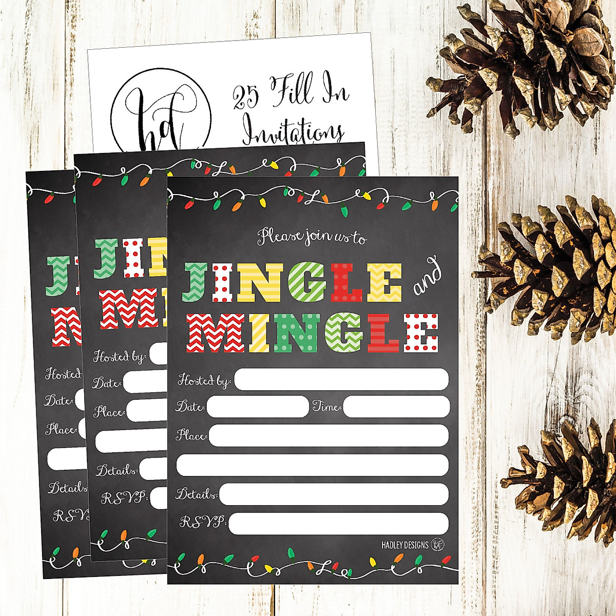 25 Jingle And Mingle Invitations For Christmas Party Invitations - Holiday Party Invitations Christmas Party Invites Adults, Winter Birthday Invitations Christmas Open House Invitations Xmas Party
