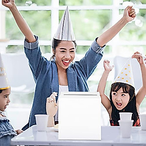 White Card Box Wedding Favors Post Box Cardboard Receiving Money Box Holder for Wedding Reception, Baby Showers,Anniversary, Birthday Party, Graduation Table Centerpiece Decorations