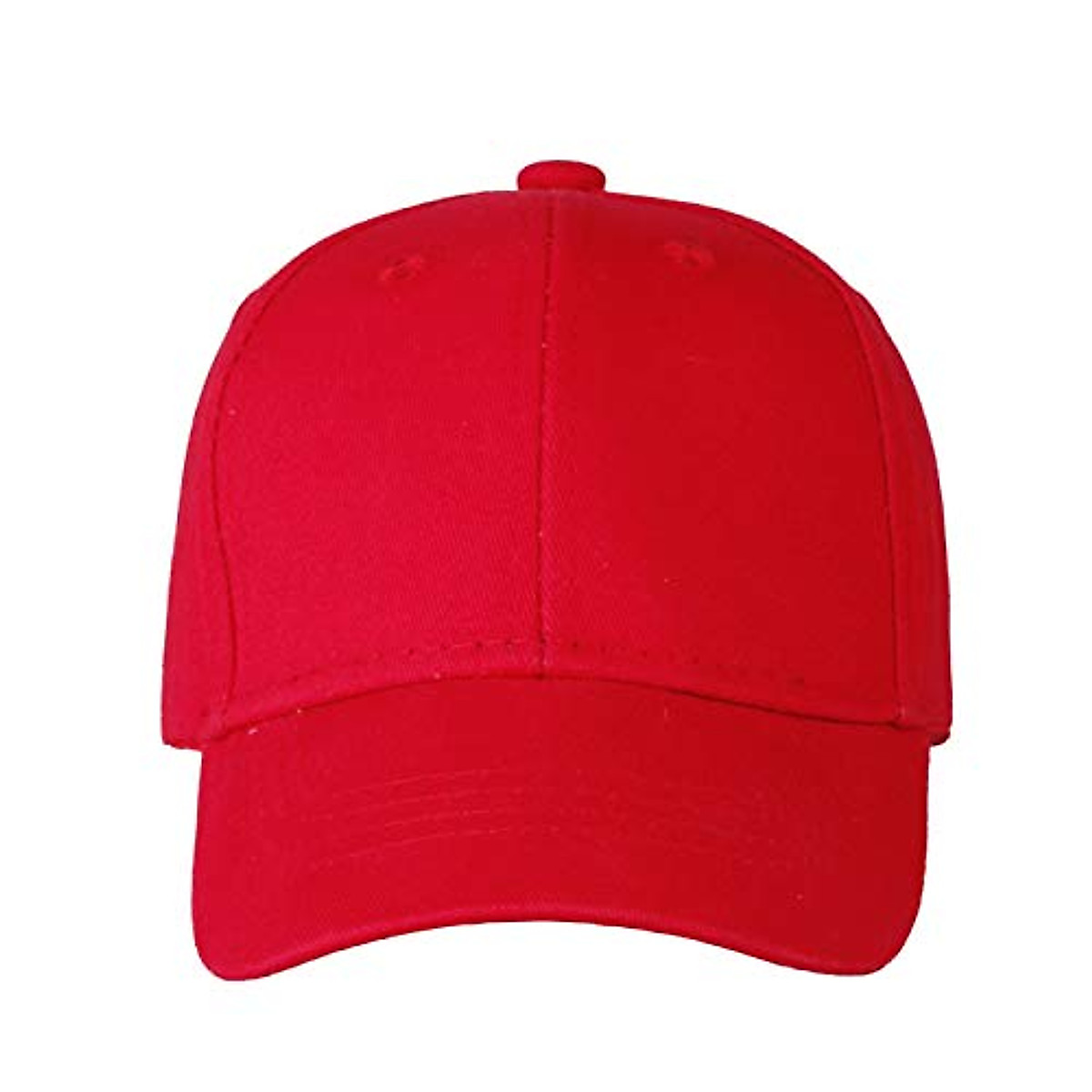 LANGZHEN Cotton Outdoor Toddler Girls Boys Plain Baseball Cap Baby Infant Structured Adjustable Hat for Kids Sun Hat (S-Red)