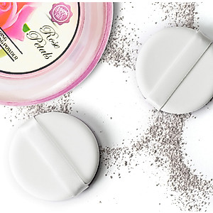 R-NEU Dusting Powder for Women with Powder Puff, 100% Talc-Free, Elegant Rose Petals Scented Body Powder, After Bath for Soft Skin, Extra Large, 1 Pack (5oz)