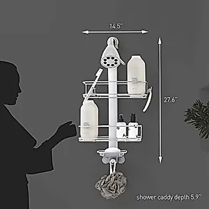simplehuman Adjustable Shower Caddy, Stainless Steel and Anodized Aluminum