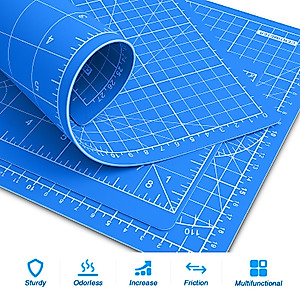 DIYSELF Cutting Mat 8in×6in, Cutting Mats for Crafts, Self Healing Cutting Mat A5, Cutting Mat for Sewing, Fabric Cutting Mat Double Side, Craft Mat for Desktop, Rotating Cutting Mats for Quilting