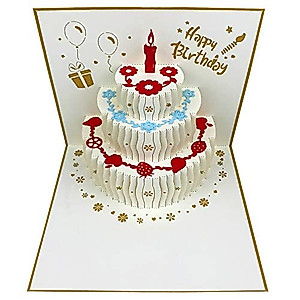 3D Pop Up Birthday Cards,Birthday Greeting Cards Handmade Happy Birthday Cards & Envelopes for Sister, Mom, Wife, Kids, Boy, Girl, Friend