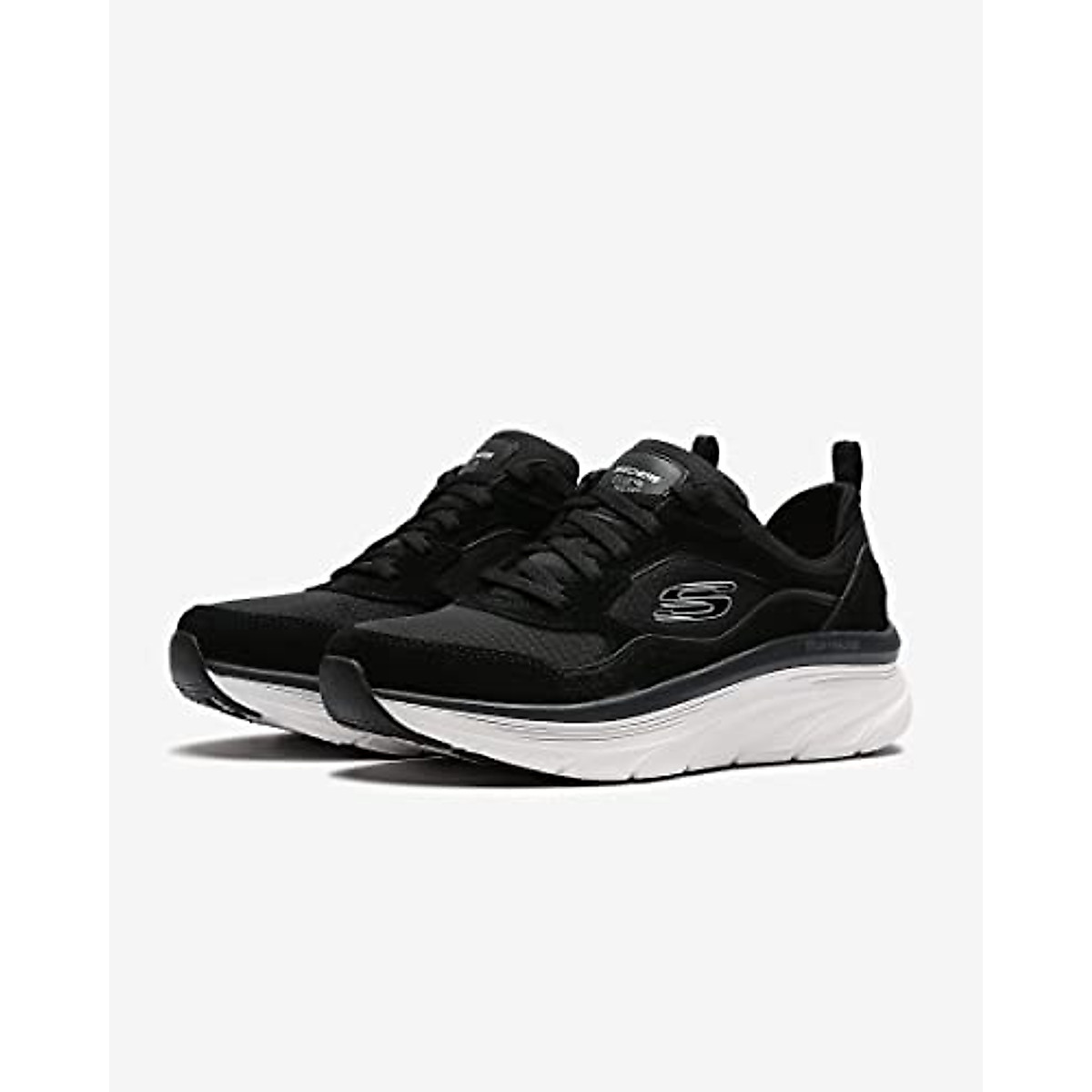 Skechers D'Lux Walker-New Moment Women Walking Shoes Black/White (us_Footwear_Size_System, Adult, Women, Numeric, Medium, Numeric_8_Point_5)