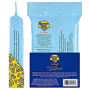 Banana Boat Dog Wipes – Cooling and Refreshing Dog Grooming Wipes, Multi-Purpose Deodorizing Dog Cleaning Wipes, Quick Easy Use Dog Wipes for Paws and Butt, Use as Dog Bath Wipes, Puppy Wipes, 50ct