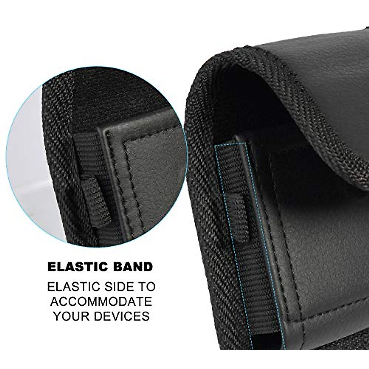 Case for RAZR Flip Phone, Nakedcellphone Black Vegan Leather Vertical Pouch [with Belt Loop, Metal Clip, Magnetic Closure] for Motorola Moto RAZR+ 2023/2020/2019