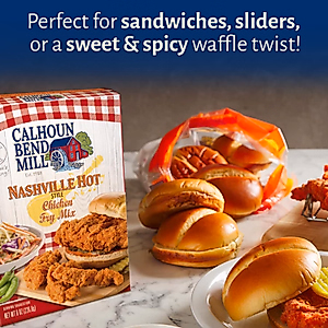 Calhoun Bend Mill Nashville Hot Style Crispy Fry Mix | Spicy Southern Seasoning for Perfect Hot Chicken Tenders and Sandwiches | Fiery Flavor | Ideal for Air Fryer or Deep Fryer - 8 Oz (Pack of 6)