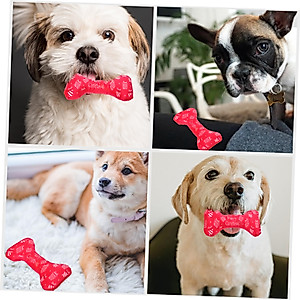 BESPORTBLE Christmas Dog Toy Christmas Dog Squeaky Toys Stuffed Colllar Shaped Dog Toys Squeaky Pet Toy Bite Toy for Pet Dog Dental Chew Toys Interactive Dogs Toy Bone Chewing Toy Red Plush