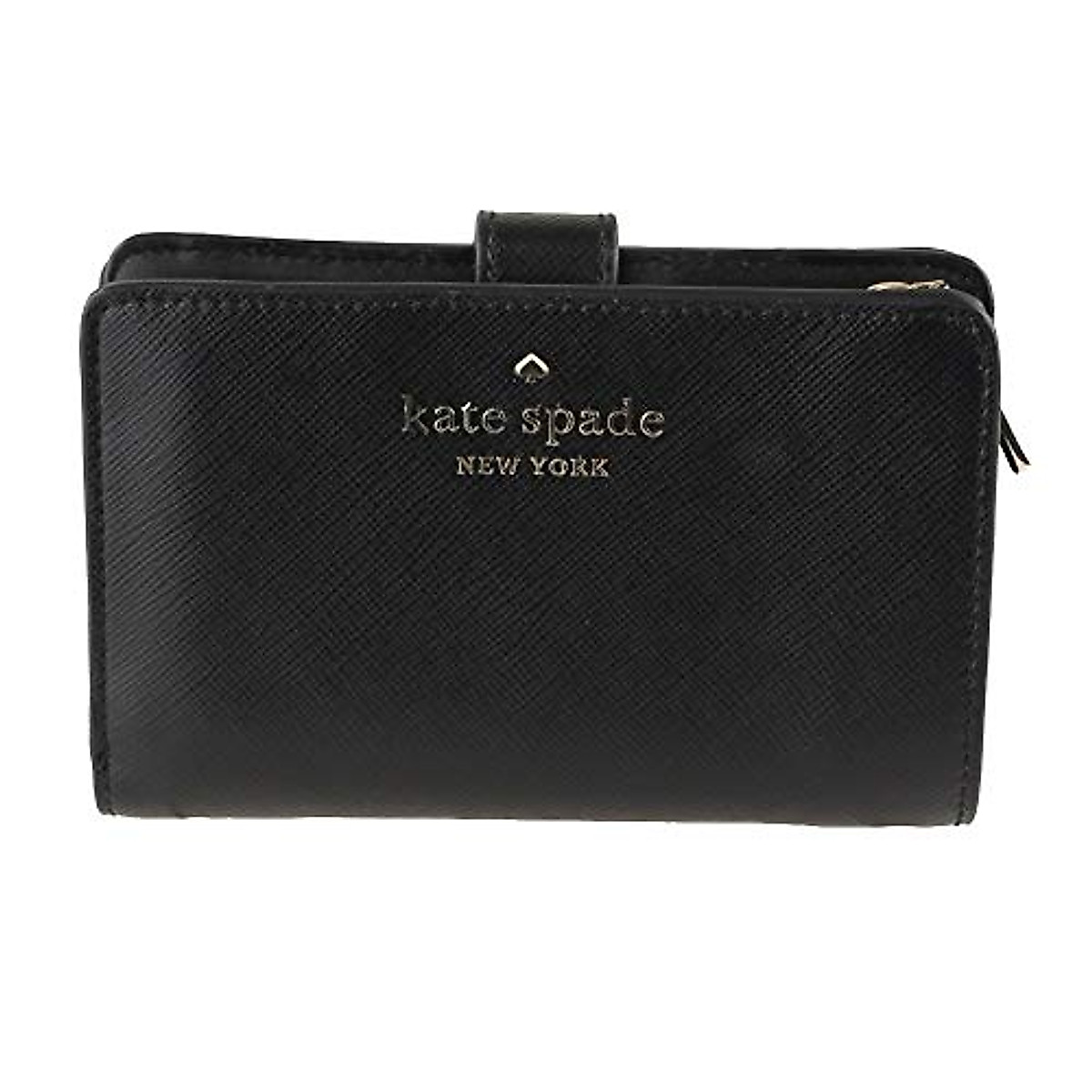 Kate Spade New York Staci Medium Compact Bifold Wallet Saffiano Black