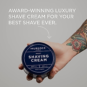 Murdock London Shaving Cream | Rich Luxurious Texture Softens and Soothes | Made in England | 6.8 oz