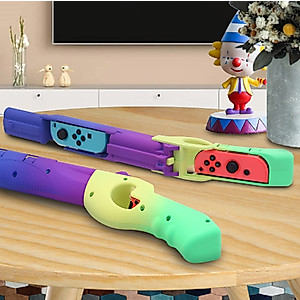 HEATFUN Game Controller Compatible with Nintendo Switch Games Wolfenstein 2: The New Colossus, Big Buck Hunter Arcade - Switch and Other Games - Purple Yellow (1 Pack)