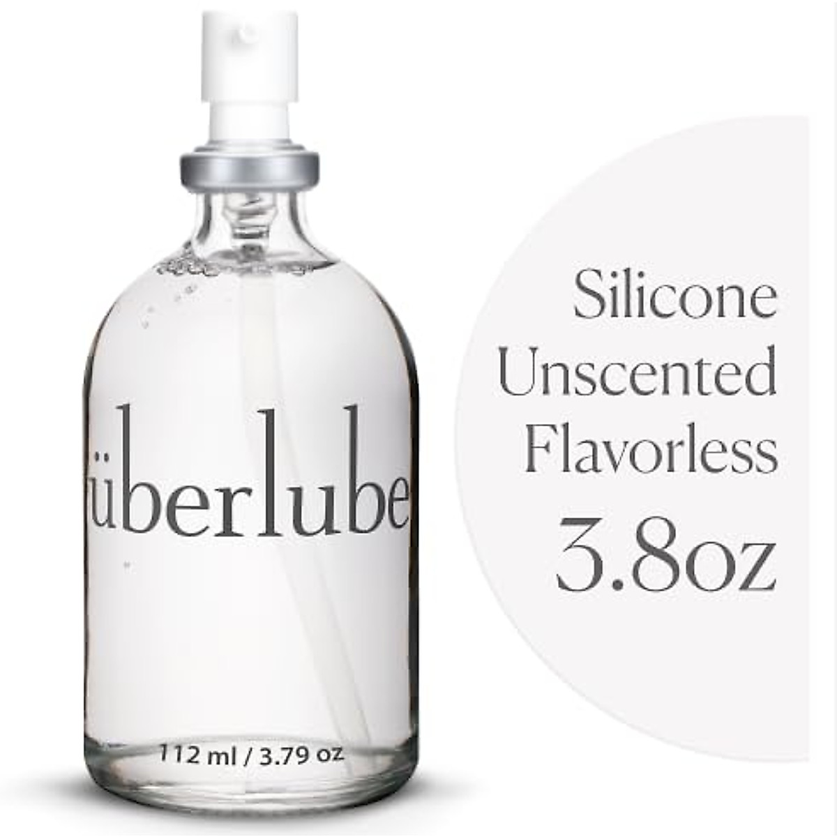 Uberlube Silicone Base Lube - Unscented Silicone Lubricant Personal Lubrication : Latex Safe Privacy Sex Lube Liquid for Couples Women & Men - Flavorless, Vaginal & Anal - 112ml