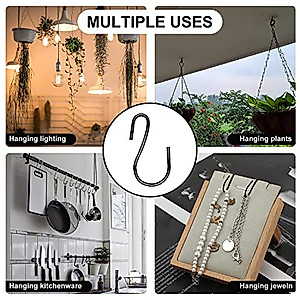 KINBOM 120pcs 1 Inch Mini S Hooks for Hanging, S Shaped Hooks Small S Hooks Metal Mini Ornament Hooks for Crafts Jewelry Hanging Pot Plants (Black)